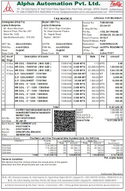 AAPL - Tally Customization (TDL), Tally Invoice Format, Tally Data with ...