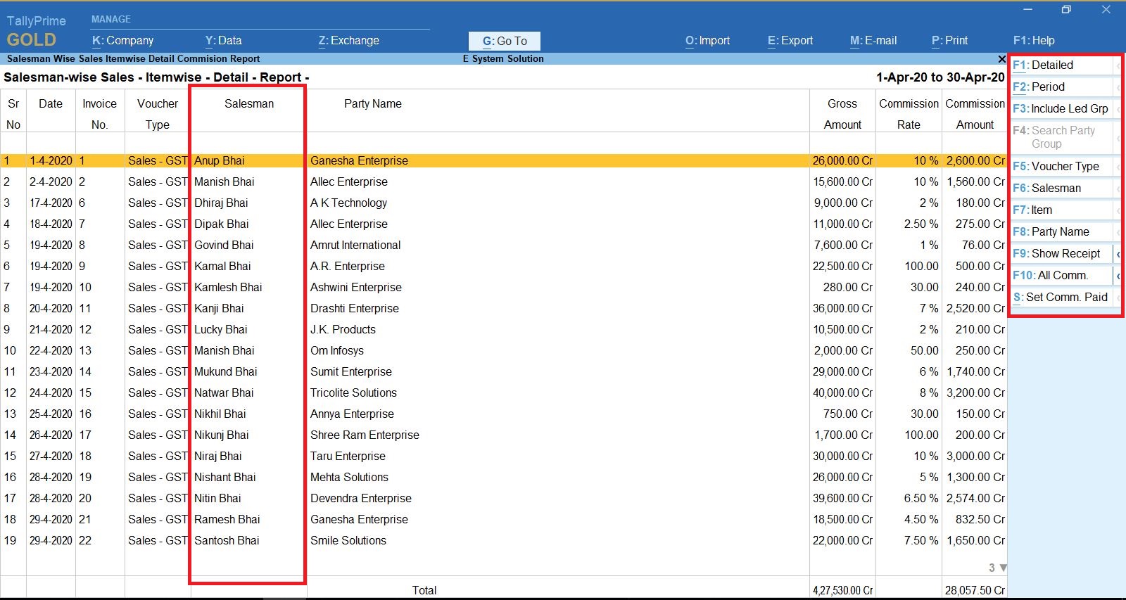 outstanding | Print Outstanding with Partywise Total & Contact Details ...