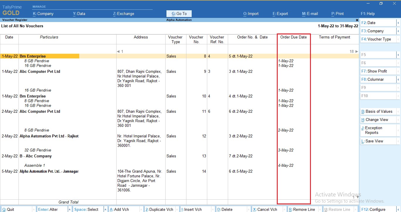 Display Party Closing Balance with Last 12 Transaction Summary Details ...